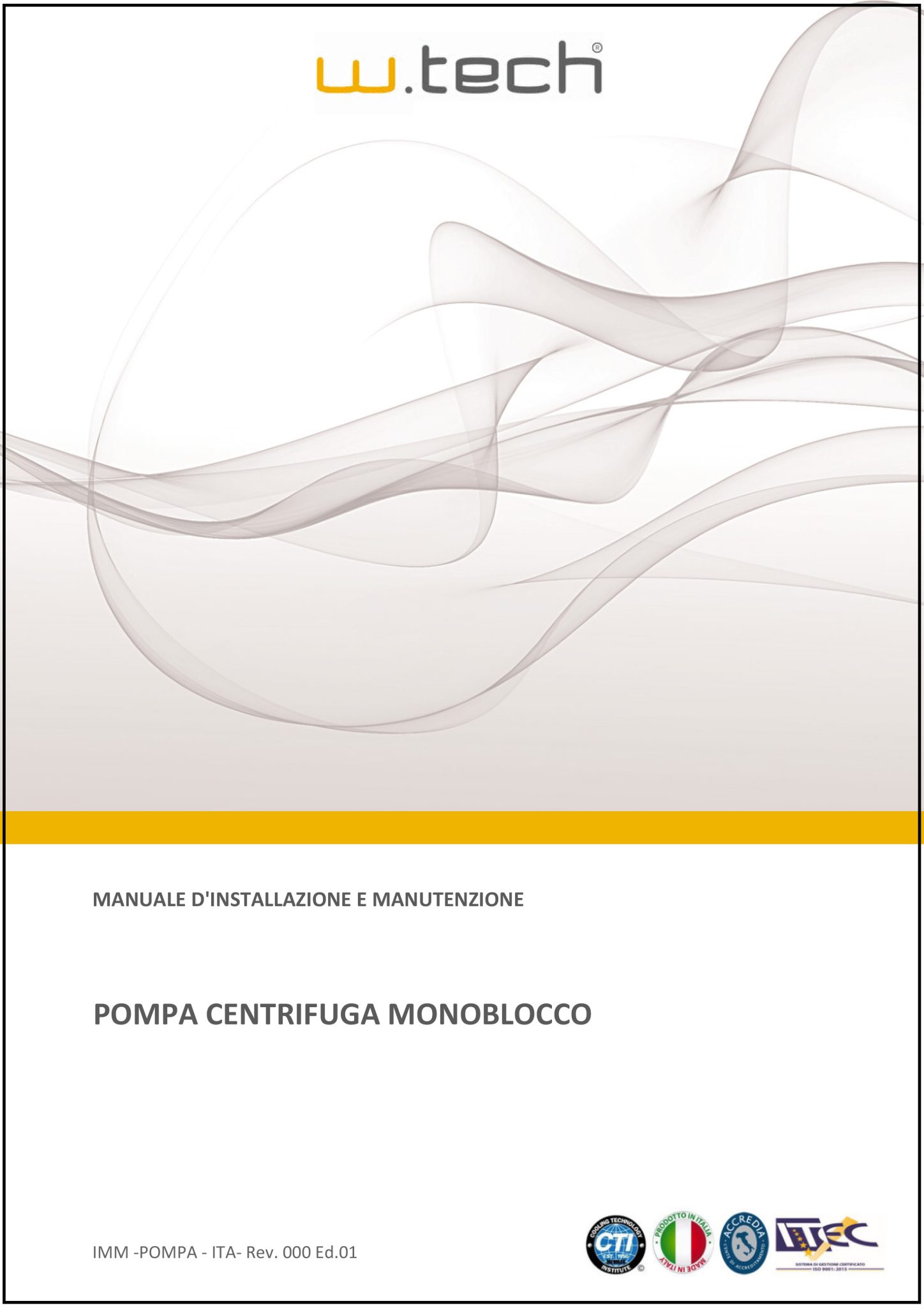 Manuale-Pompa—ITA—rev00-Ed01-1 | W-tech, Evaporative Technology Cooler.