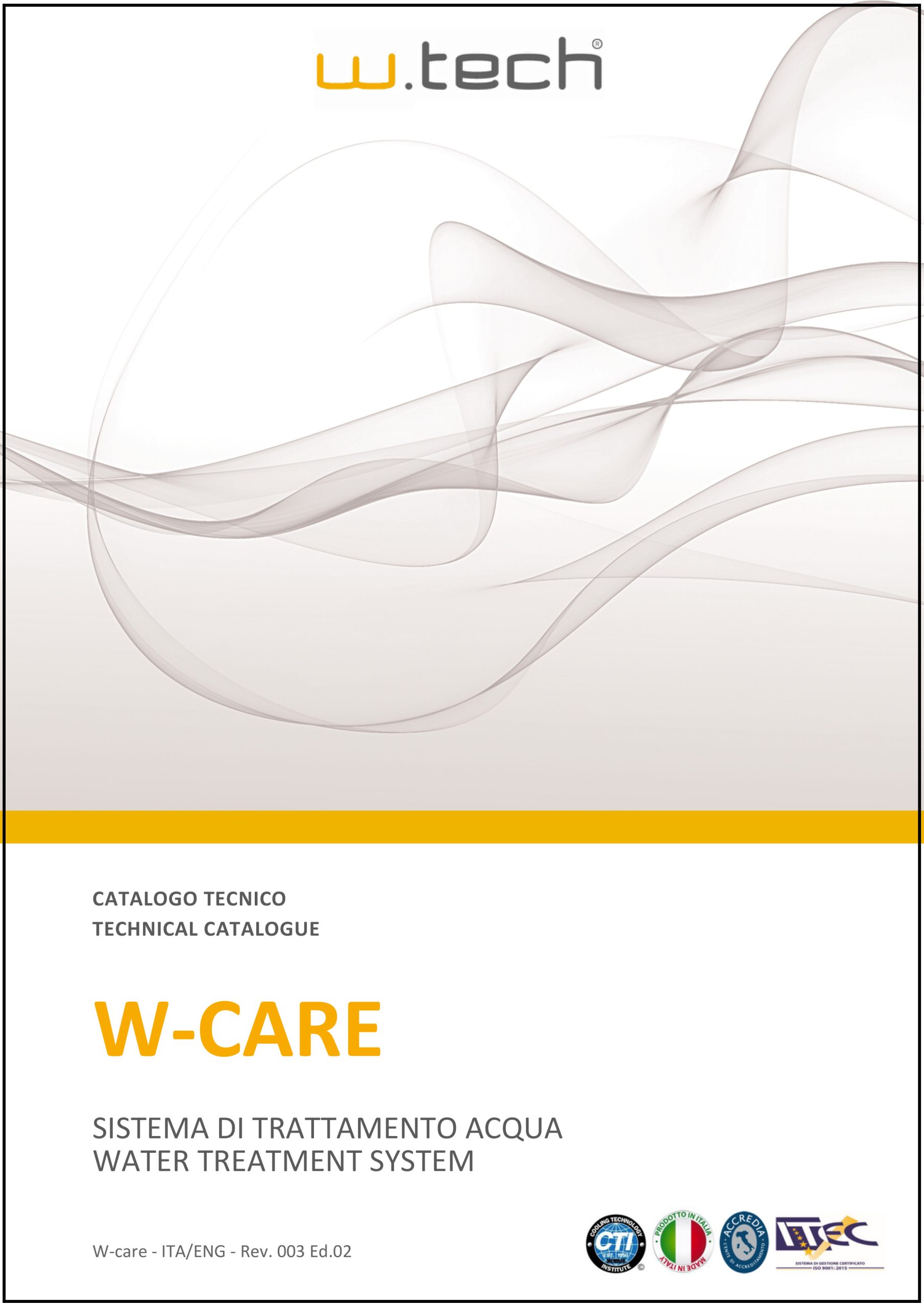 Catalogo e dati tecnici sistema di trattamento acqua W-Care Advanced ...